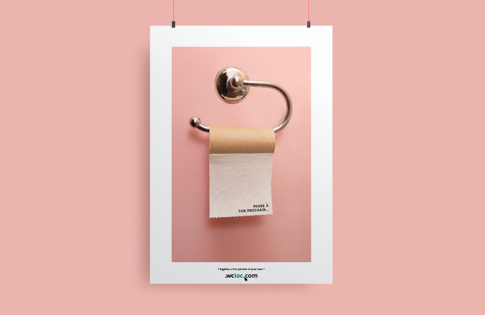 Affiche "Pense à ton prochain" - Affiches WC Loc