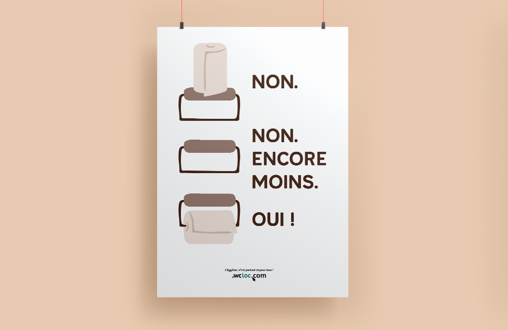 Affiche "Utilisation du PQ" - Affiches WC Loc