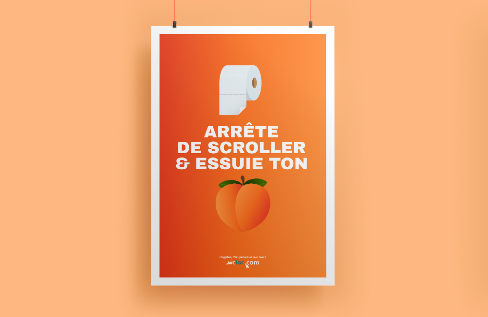 Affiche "Arrête de scroller" - Affiches WC Loc